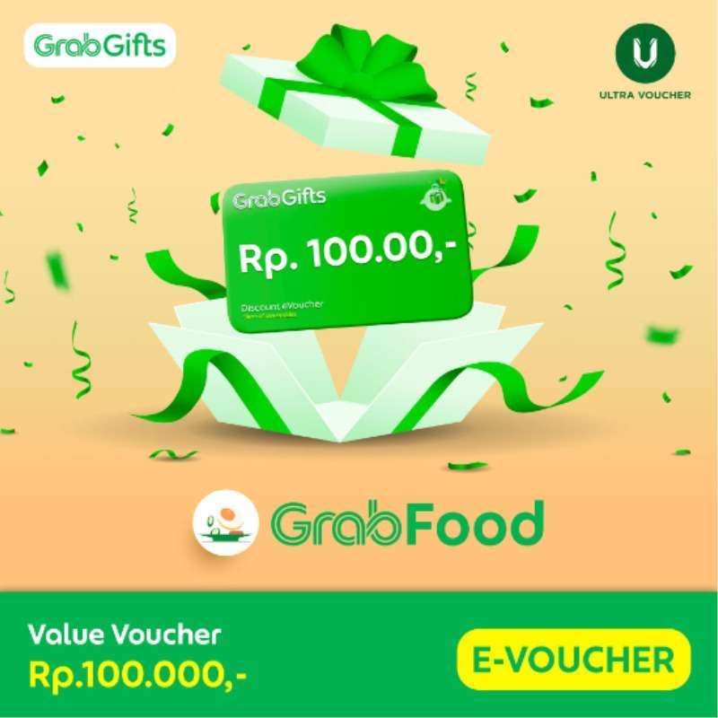 Promo Grab Gift Food Voucher Digital Value Rp. 100.000 Diskon 6% Di ...