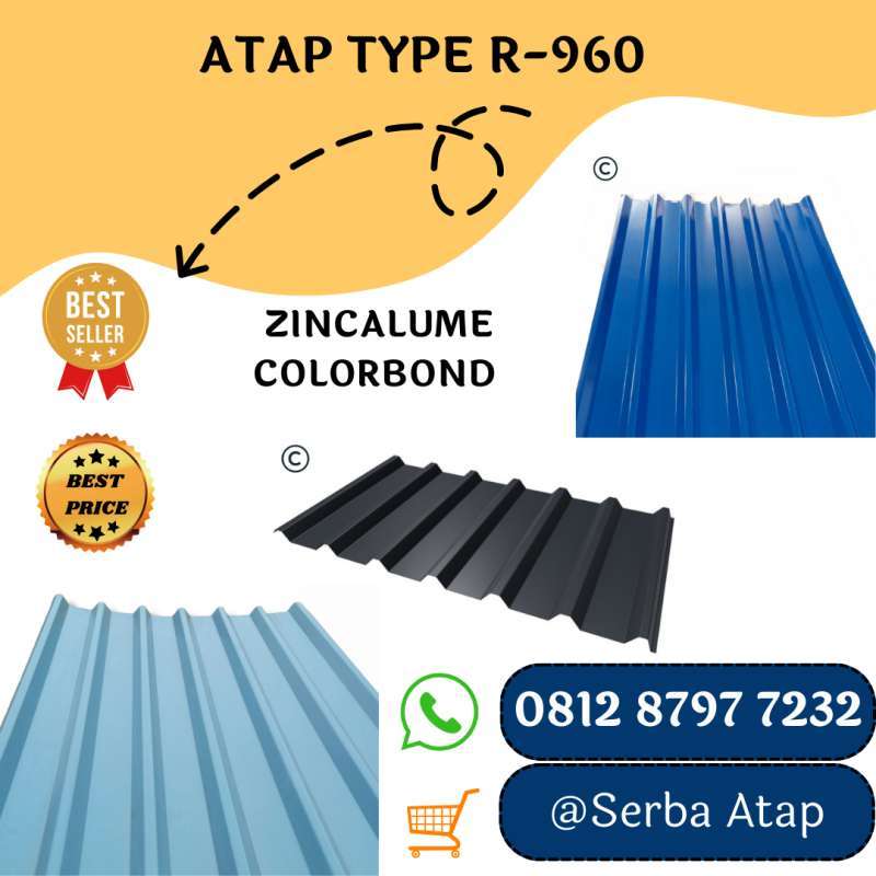Jual Atap Metal Type R960 Zincalume / Galvalume - Tebal 0.45mm Color Di ...