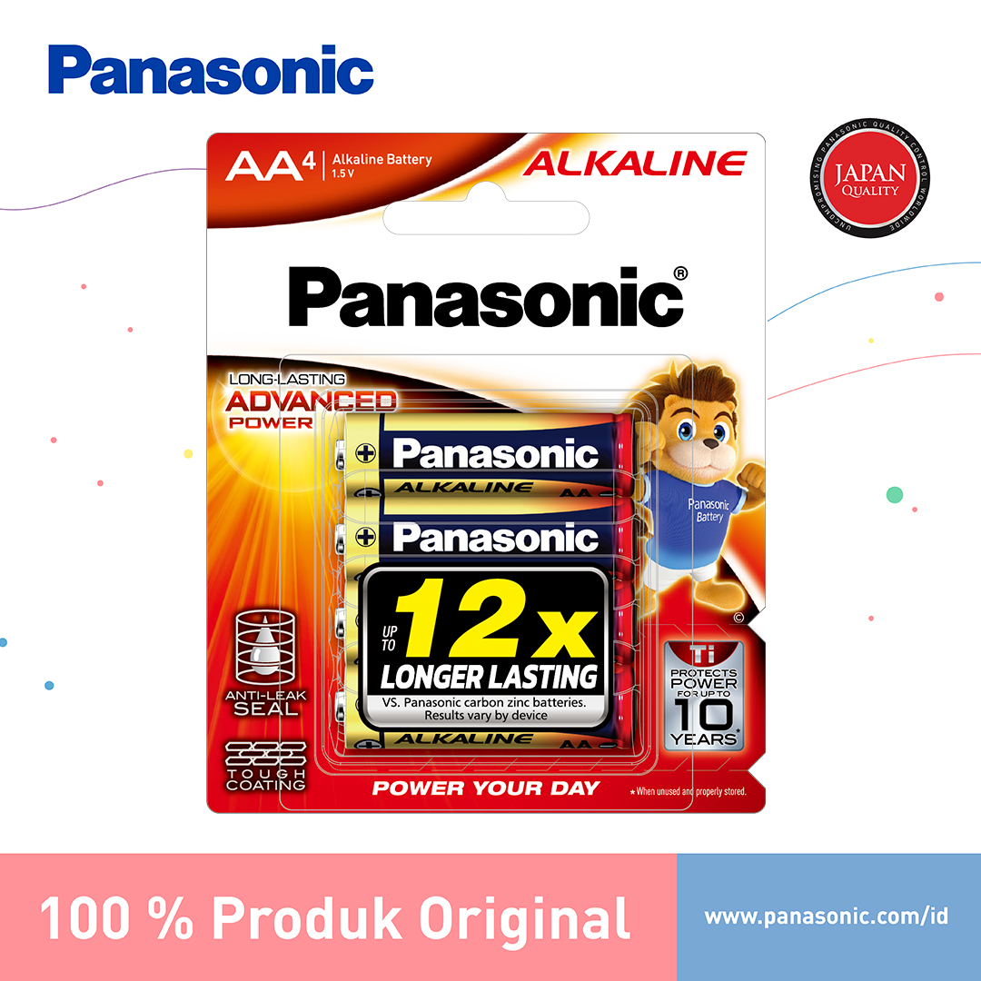 Promo Panasonic Baterai AA Alkaline 4Pcs Battery Alkaline Size A2 ...