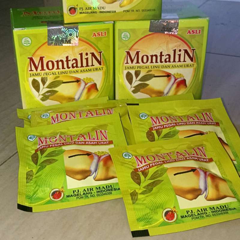 Jual Kapsul Asam Urat Montalin 1 Box 10 Sachet Di Seller Farhanherbal ...