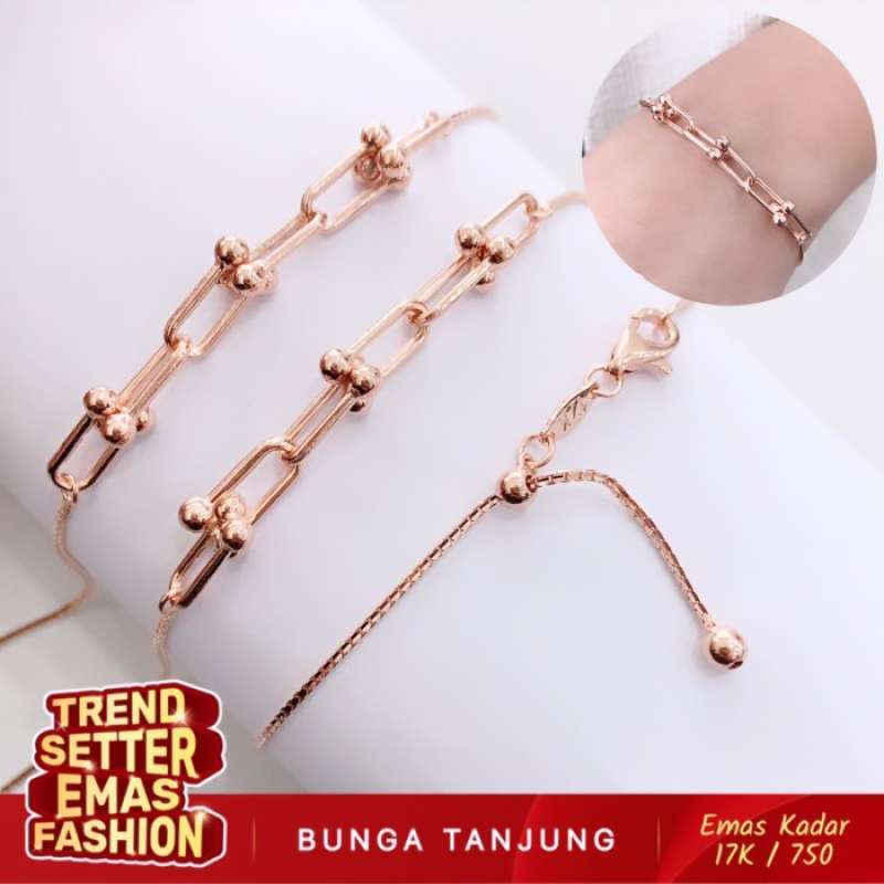 Jual Gelang Serut Luxury - Emas 17k - Bunga Tanjung Gold Di Seller ...