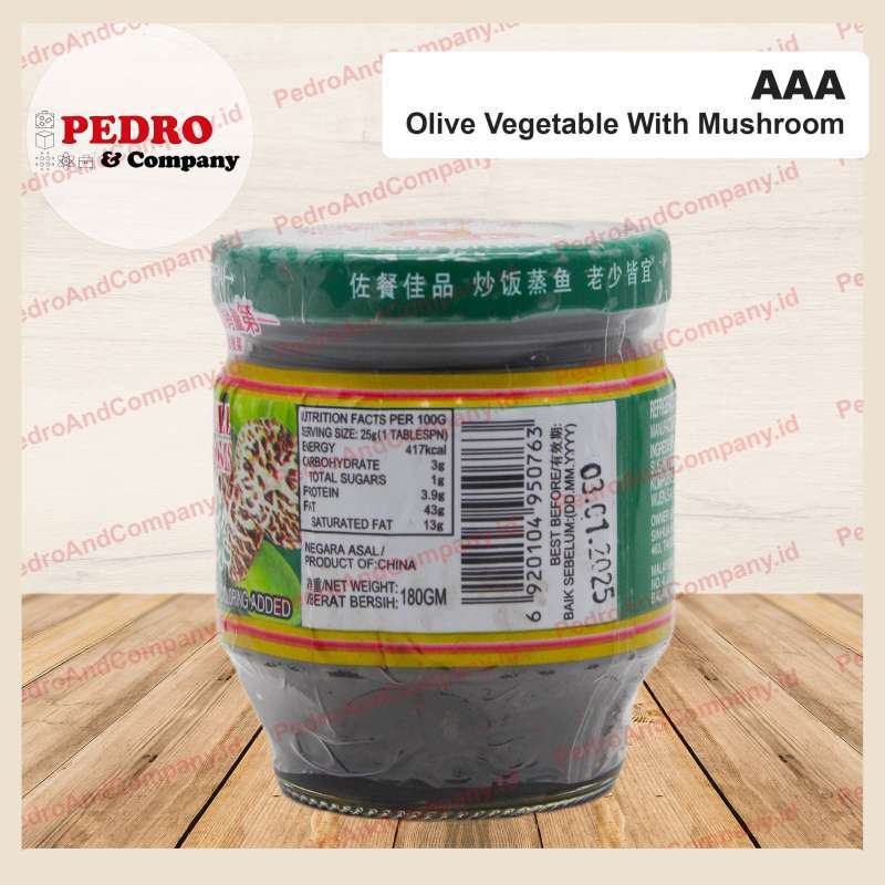 Jual AAA Olive vegetable with mushroom 180 gram singapore china di ...