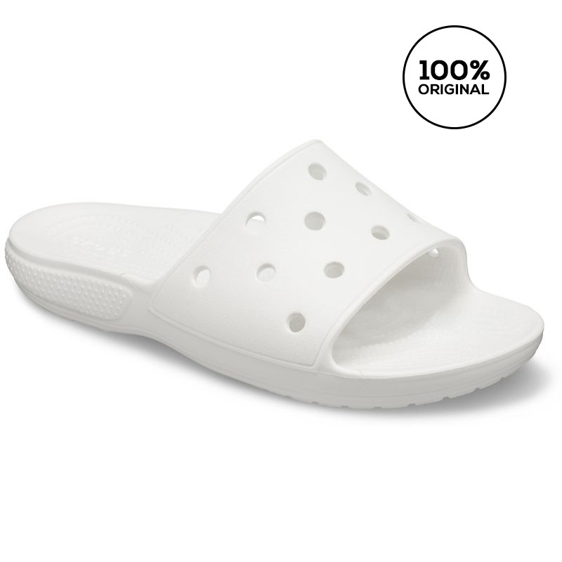 Promo Crocs Classic Slide Unisex - White [206121-100] Diskon 15% Di ...