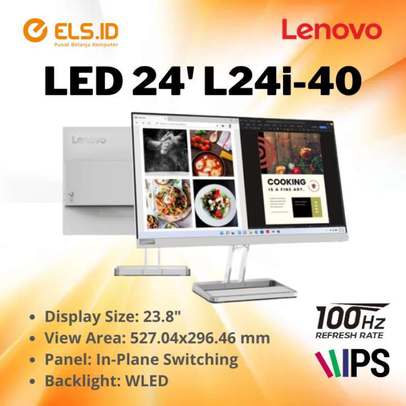 Promo Monitor Lenovo L24i-40 24' Ips 100hz Vga Hdmi Diskon 6% Di Seller ...