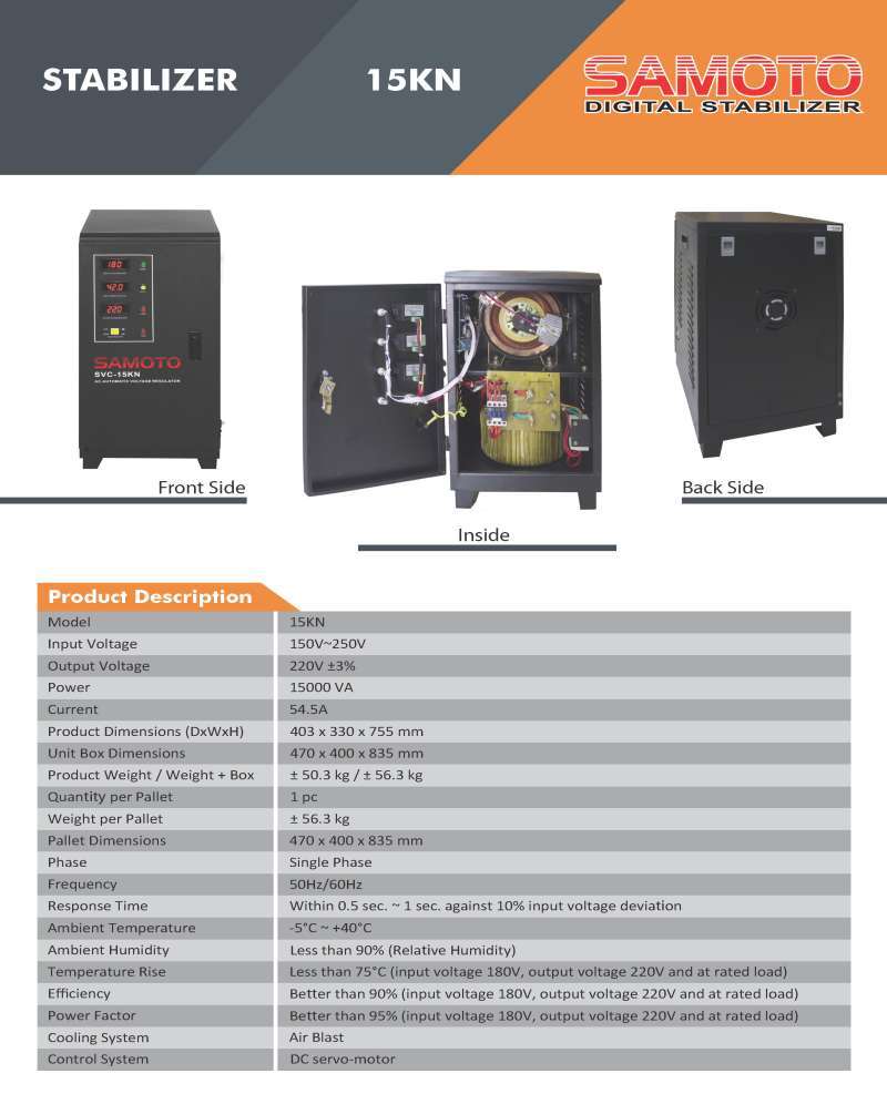 Promo Stabilizer Samoto Stabiliser 15kva 1 Phase Fase Stavol Listrik ...