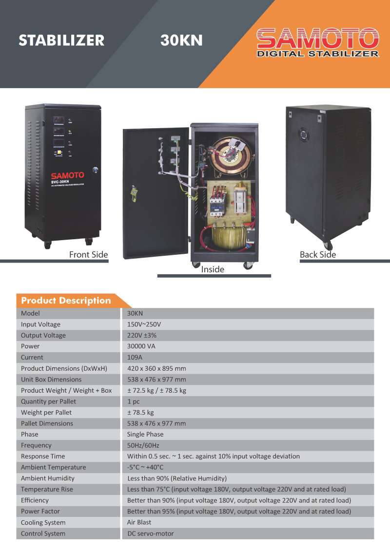 Promo Stabilizer Samoto Stabiliser 30kva 1 Phase Fase Stavol Listrik ...