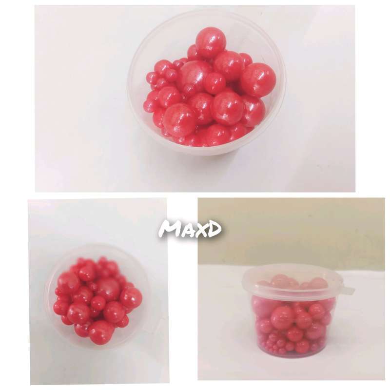 Jual Sprinkle/ Manik Manik Mutiara Merah Repack 25g 1 Cup Di Seller ...