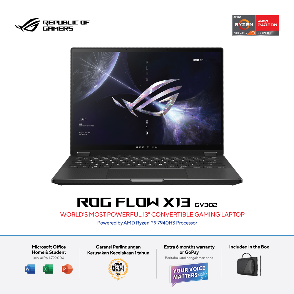 Jual Asus Rog Flow X13 Gv302xu-r945g6t-o - Off Black [amd Ryzen™ 9 ...
