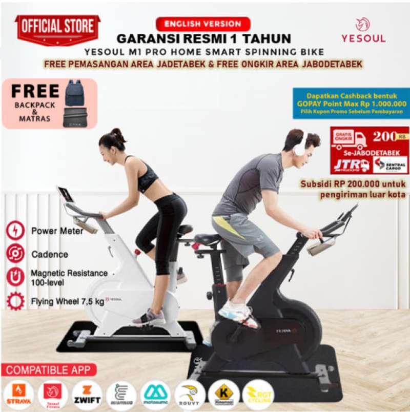 Promo Yesoul M1 Pro Home Smart Spinning Bike Indoor Sepeda Statis Fitness Resmi Diskon 44% Di ...