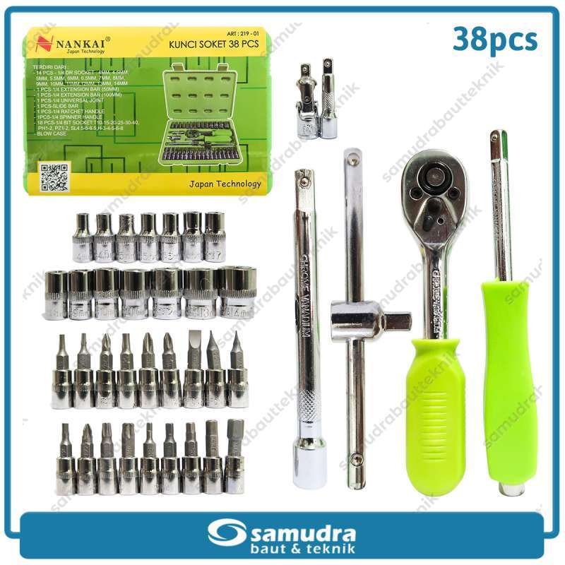 Jual Nankai 219-01 Kunci Sok Set 38 Pcs Socket Wrench Shock Tool Kit ...