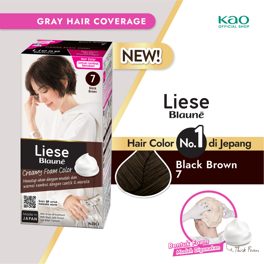 Promo Liese Blaune Bubble Hair Color Cat Pewarna Rambut Black Brown ...