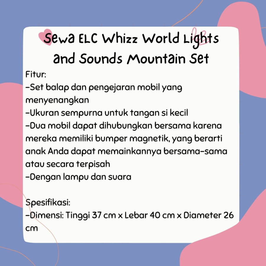 Jual ELC Whizz World Lights and Sounds Mountain Set by Mamasewa - 30 ...