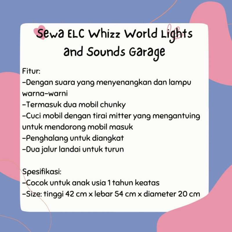 Jual Elc Whizz World Lights And Sounds Garage By Mamasewa - 30 Hari ...