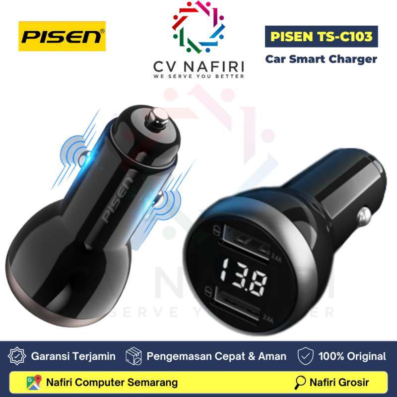 Jual Pisen Ts-c103 Usb Car Charger 2.4a, 2 Usb Channels, Total 4.8a ...