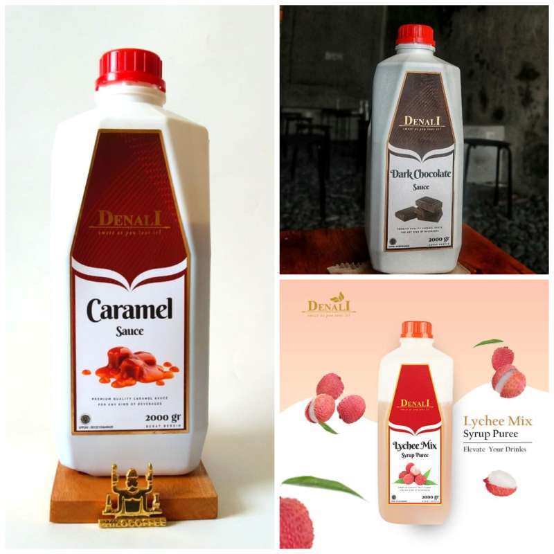 Jual Denali Lychee Mix Syrup Puree Caramel Dark Chocolate Sauce Saus ...