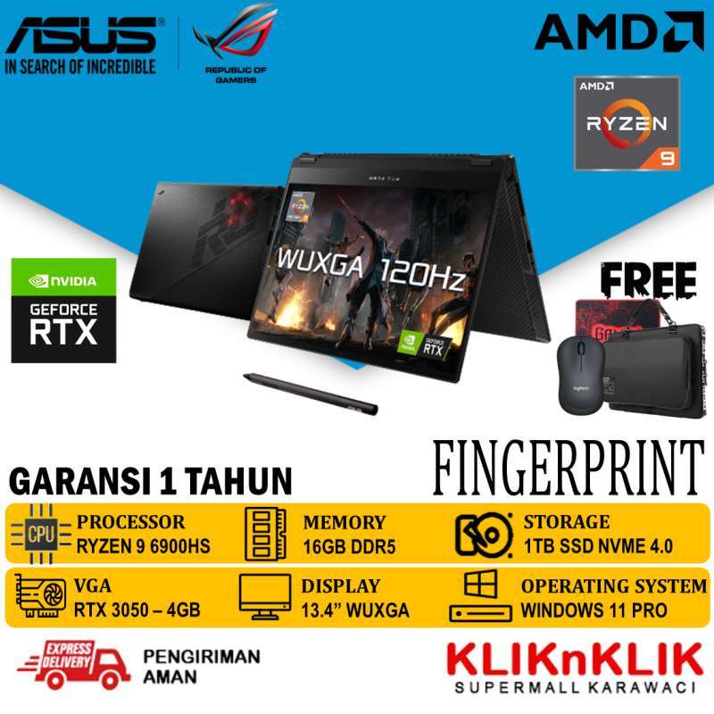 Jual ASUS ROG FLOW X13 GV301RC RYZEN 9 6900HS 16GB 1TB SSD RTX3050 ...