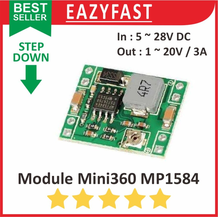 Jual Step Down 3A MP2307 Mini 360 Mini360 Module Modul Adjustable ...