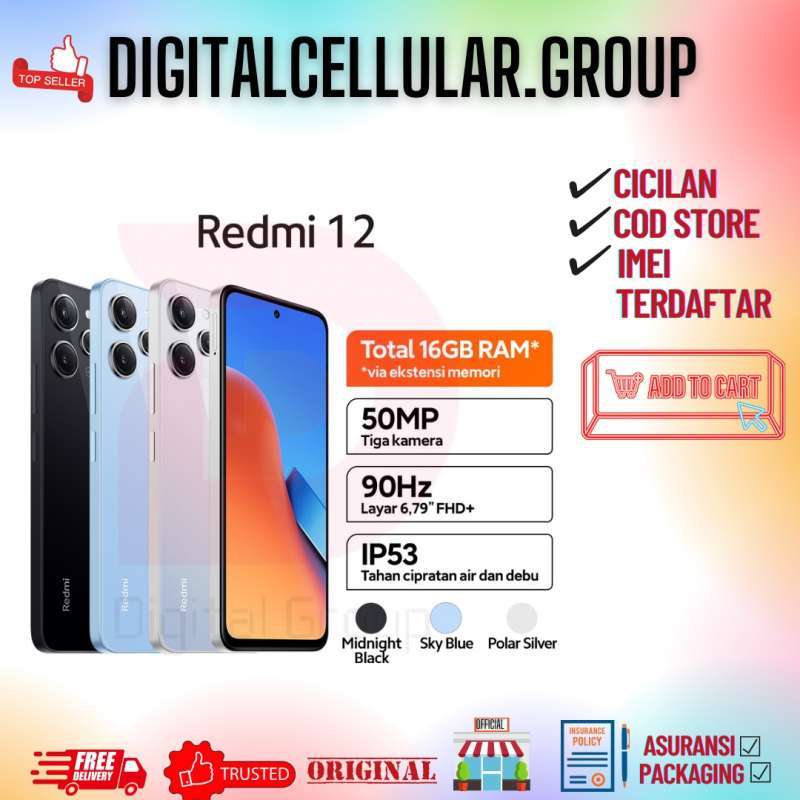 Jual Xiaomi Redmi 12 8/128 Gb 8/256 Gb Di Seller Digitalcellulargroup ...