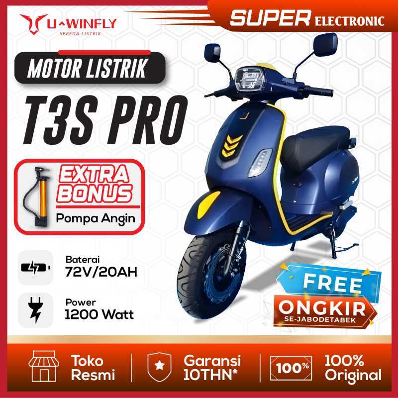 Promo Sepeda Motor Listrik Uwinfly T3s T3 Pro Vespa 72v/20ah Double Cakram Diskon 8% Di Seller ...