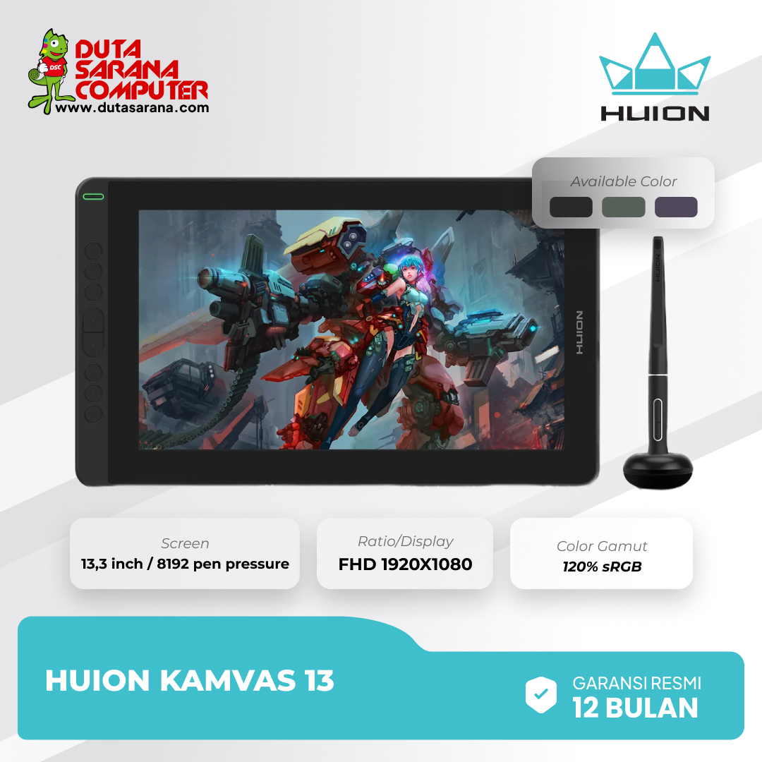 Jual New Huion Kamvas 13 (android Ready) Display Pen Tablet Garansi ...
