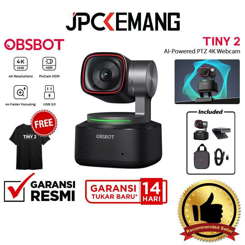 Promo Jpc Kemang Obsbot Tiny 2 Ai-powered Ptz 4k Webcam Portable Web ...