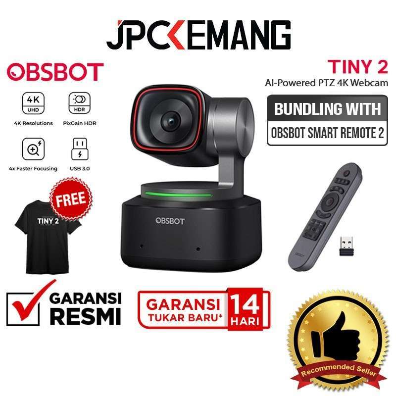 Promo Jpc Kemang Obsbot Tiny 2 Ai-powered Ptz 4k Webcam Portable Web Cam Garansi Resmi - Paket 2 ...