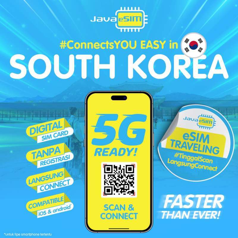 Jual Javasim Esim 5g South Korea Unlimited - 15 Hari 2gb/day Di Seller Javamifi Official Store ...