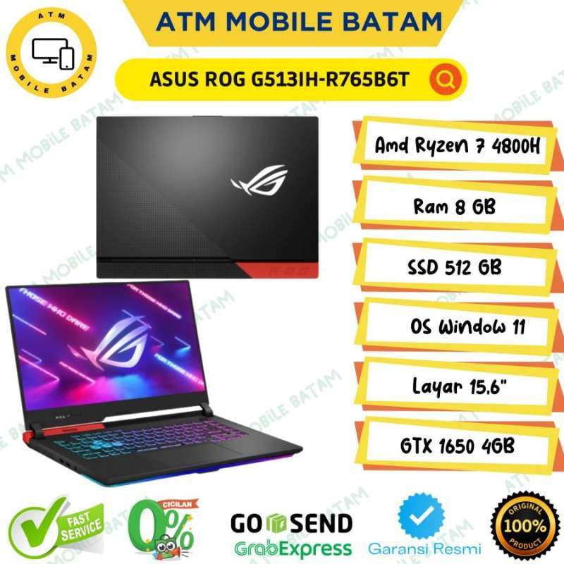 Jual ASUS ROG STRIX G513IH-R765B6T RYZEN 7 4800H 8GB 512GB SSD GTX 1650 ...
