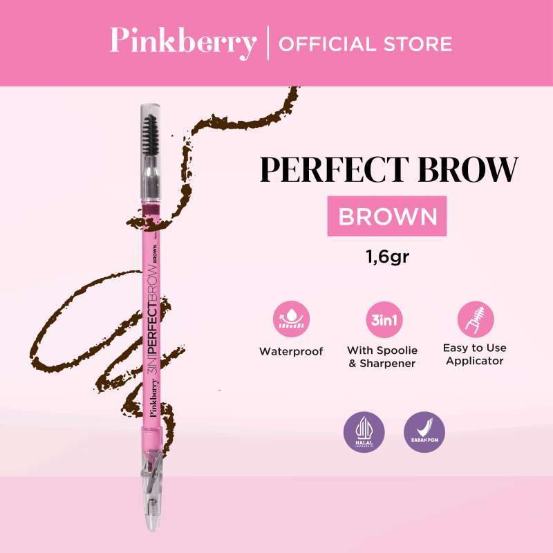 Promo Pinkberry 3in1 Perfect Brow 1.6gr Brown - Pensil Alis Waterproof ...