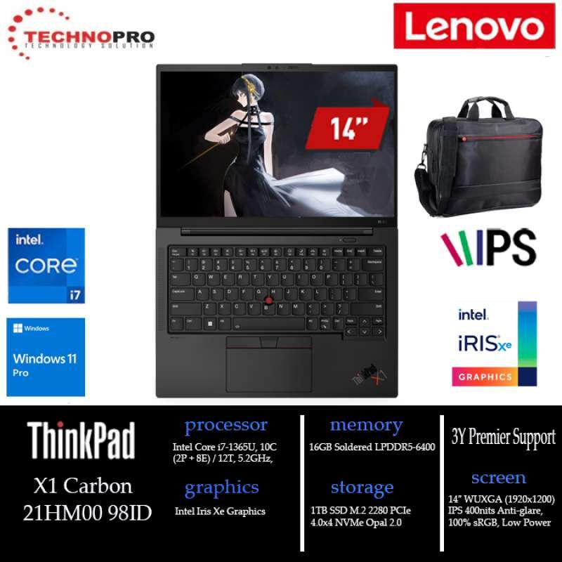 Promo Lenovo Thinkpad X1 Carbon Gen 11 98id || Intel Core I7-1365u Iris ...