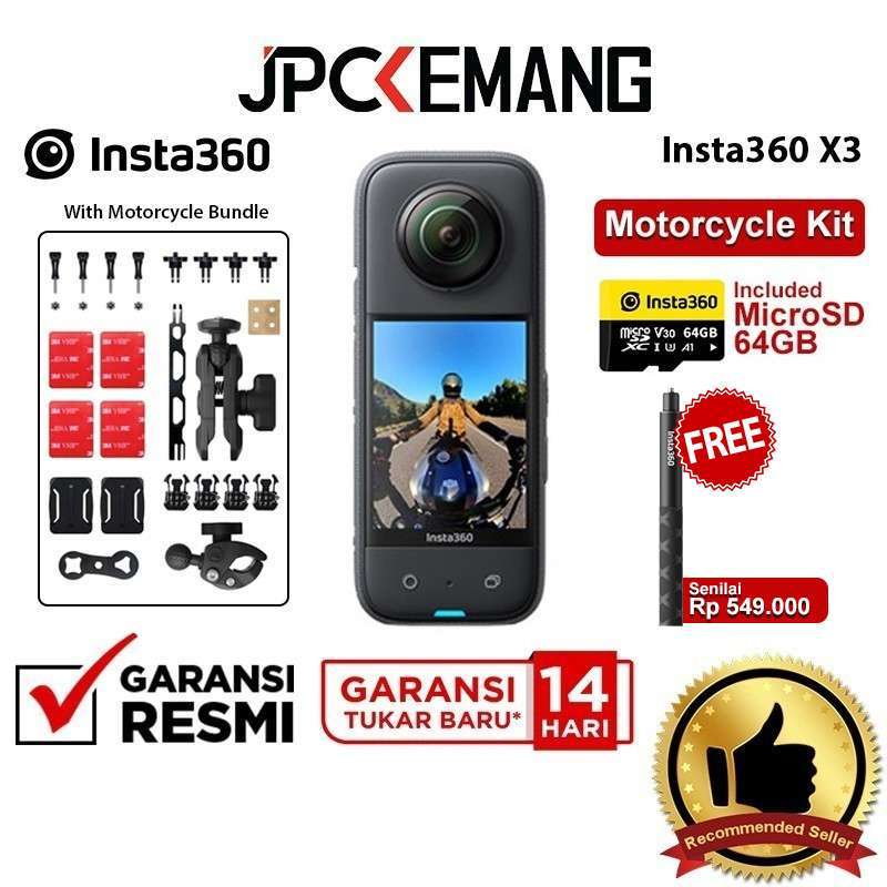 Promo Insta360 One X3 Motorcycle Kit Bundle Action Camera Insta 360 One ...
