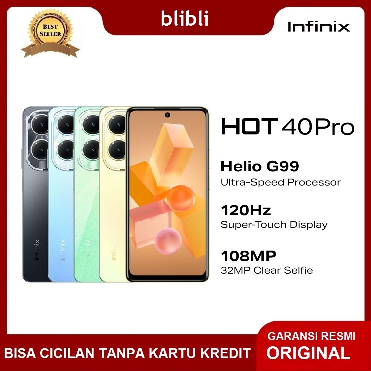 Promo Infinix Hot 40 Pro Ram {8GB / 256GB} Helio G99 - 120Hz - 6.78 ...