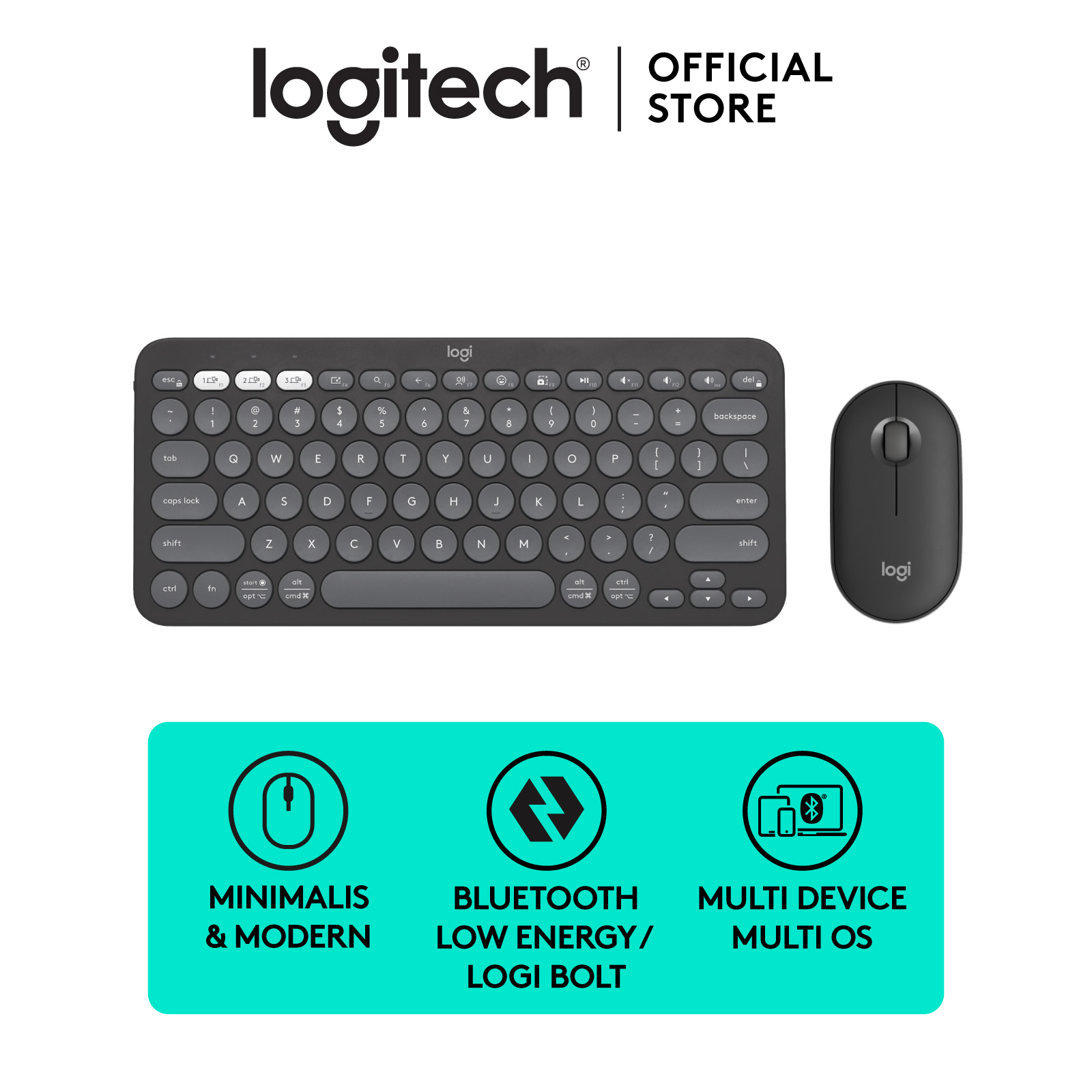 Promo Logitech Pebble 2 Combo Keyboard Dan Mouse Wireless Bluetooth ...