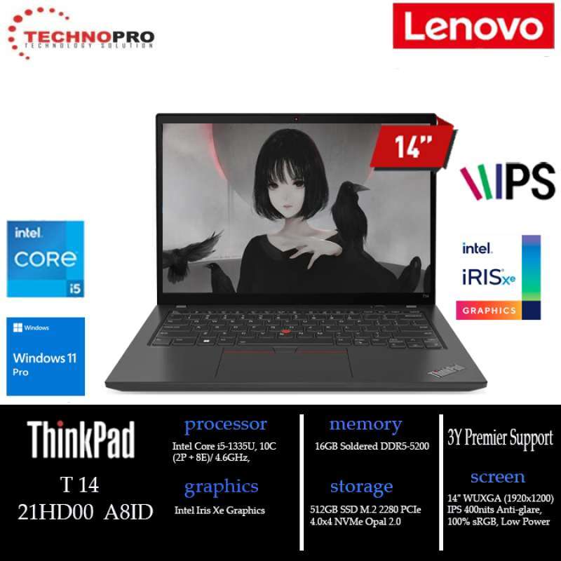 Promo Lenovo Thinkpad T14 Gen 4 A8id || Intel Core I5-1335u Iris Xe 16gb 512gb Ssd Windows 11 ...