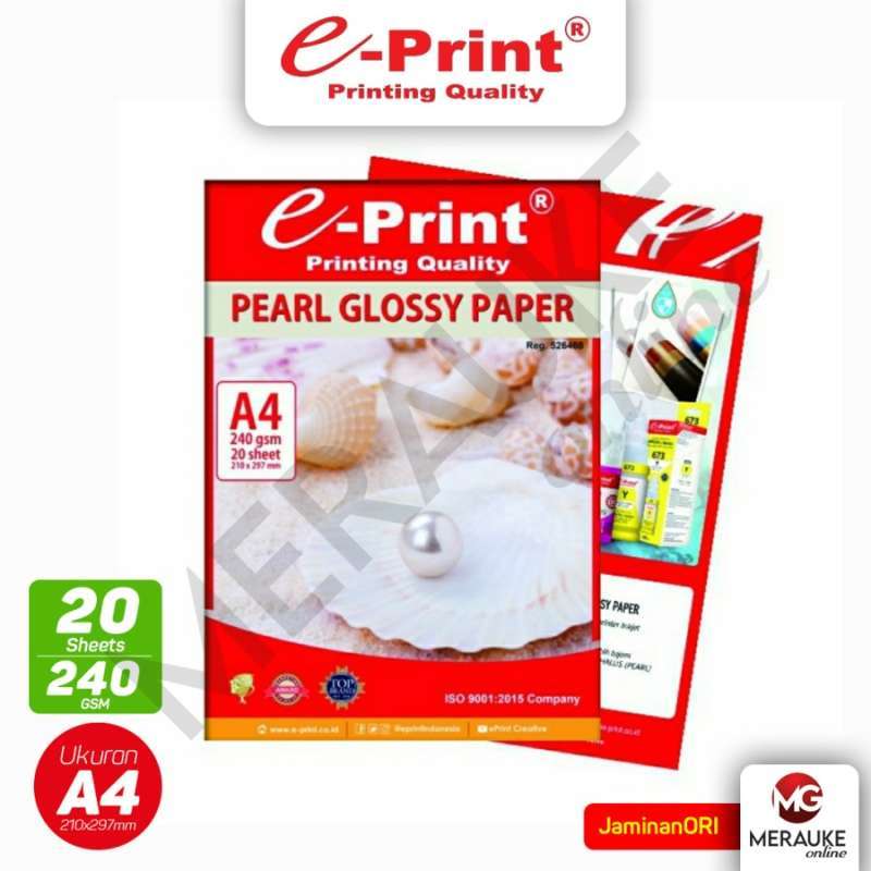 Jual Kertas Foto E-print Glossy Pearl A4 240gsm 20s Di Seller Merauke ...