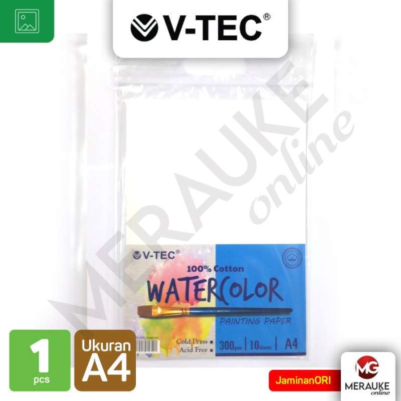 Jual V-TEC Watercolor Painting Paper 300gsm Cotton CPP-103003 A4 di Seller Merauke Online ...