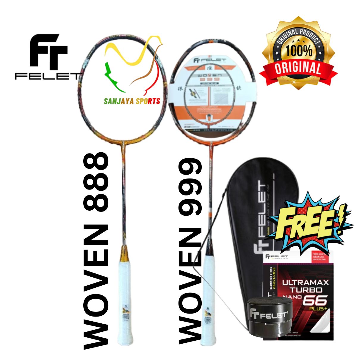 Jual RAKET FELET WOVEN BADMINTON BULUTANGKIS FELET WOVEN 999 888 ...