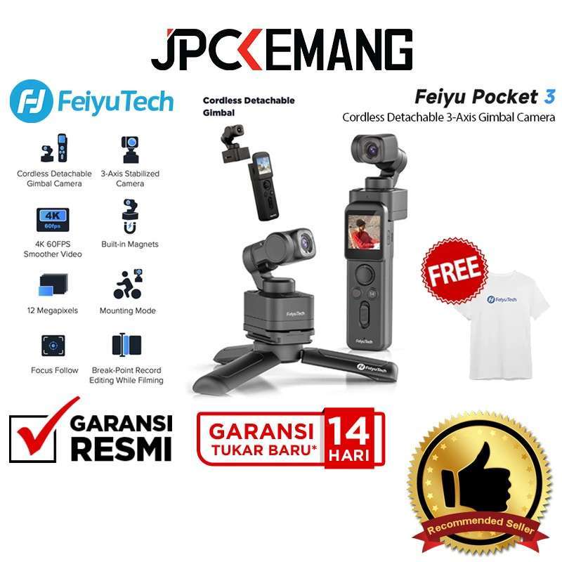 Promo Jpc Kemang Feiyu Pocket 3 4k 3-axis Gimbal Camera Feiyutech ...