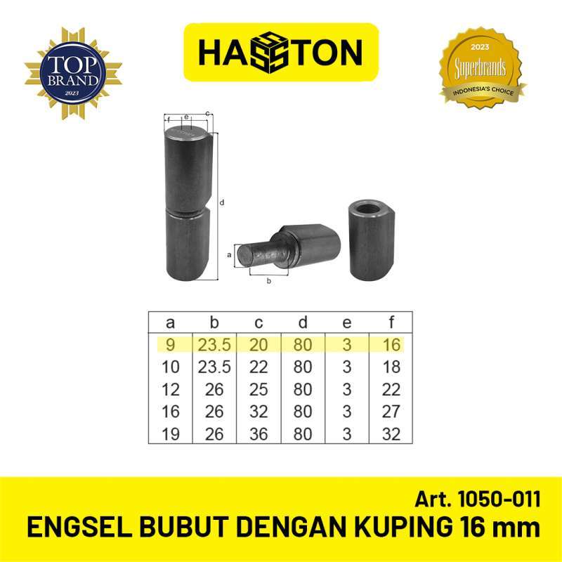 Jual Hasston Engsel Bubut 16mm + Kuping (1050-011) Di Seller Hasston ...