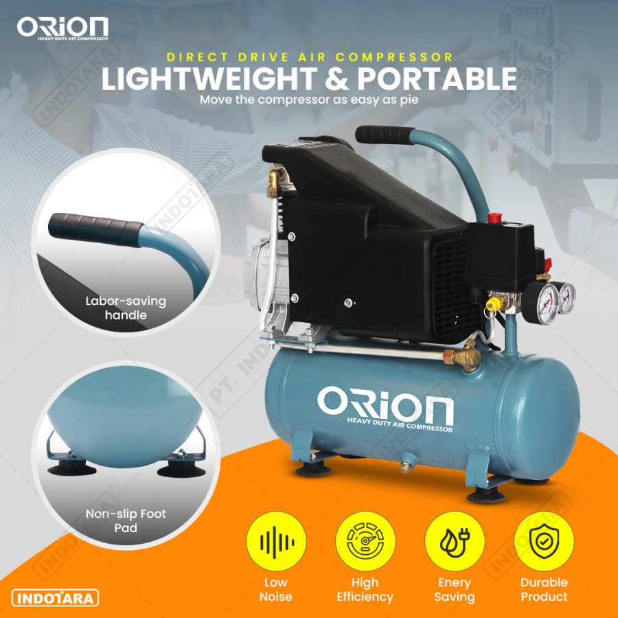 Jual Kompresor Angin 0.75 Kw 3/4 Hp 10l Air Compressor Orion Type Dc75m ...
