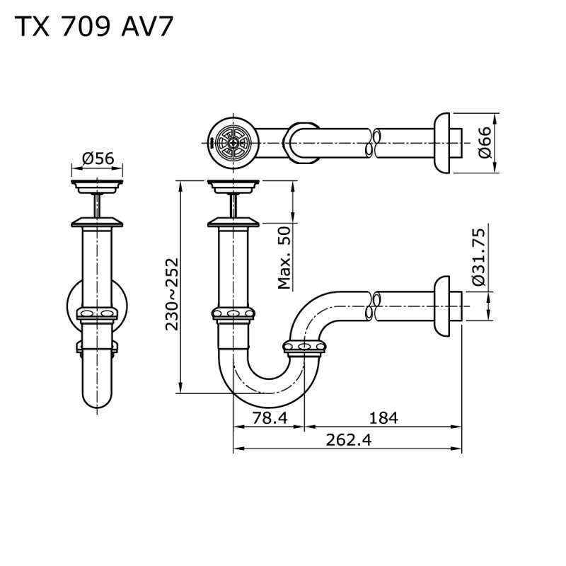 Jual Afur + Sifon Toto Tx709av7 / Saluran Pembuangan Wastafel Toto Tx ...