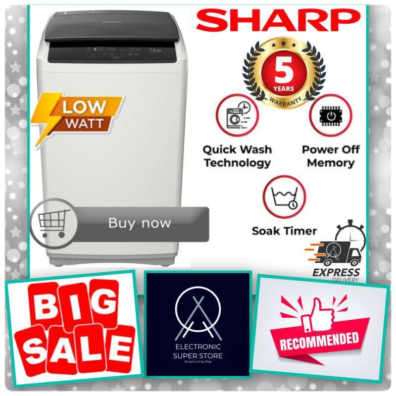 Promo MESIN CUCI SHARP 1 TABUNG 7KG ES-G876P-GY ES G876P GY ESG876P ...