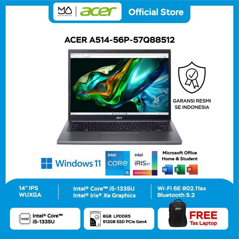 Jual Laptop Acer Aspire 5 A514-56p-57q8 Steel Grey [i5 1335u-8gb-ssd 512gb] - Garansi Resmi Di ...