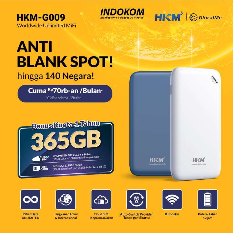 Jual Hkm G009 Modem Wifi Worldwide Portable Wifi (aktif Lebih 140 Negara) - Garansi Resmi ...