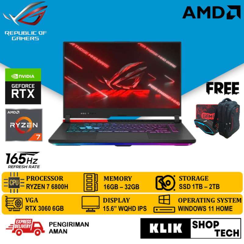 Jual Asus Rog Strix G15 G513rm Rtx 3060 Ryzen 7 6800h 16gb 1tb Ssd Wqhd ...