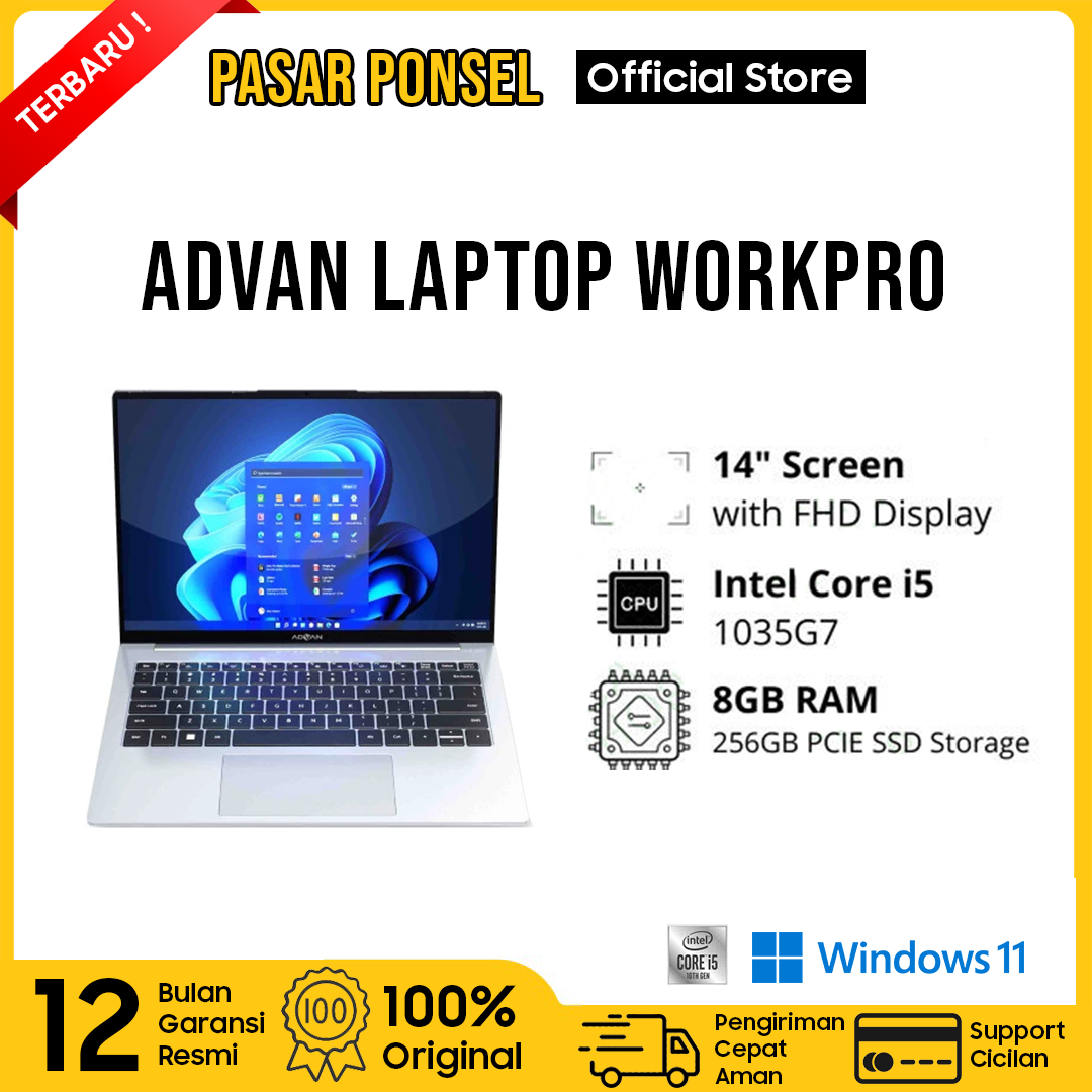 Jual ADVAN WORK PRO LAPTOP Core i5 8/256 GB GARANSI RESMI TERMURAH di ...