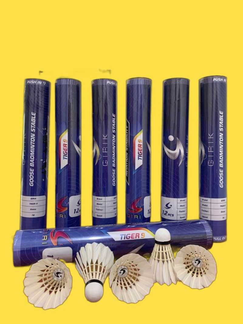 Jual GIRIK Shuttlecock Badminton Original TIGER 9 Speed 78 -12 pcs in 1 ...