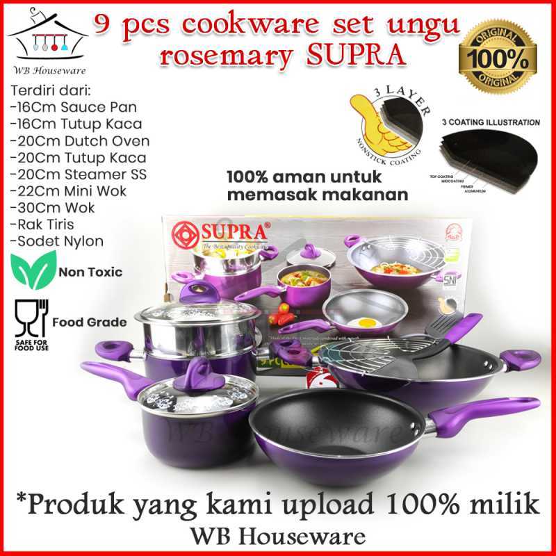 Promo Panci Set - Panci Set Supra - Panci Set Supra 9 Pcs - Ungu Diskon ...