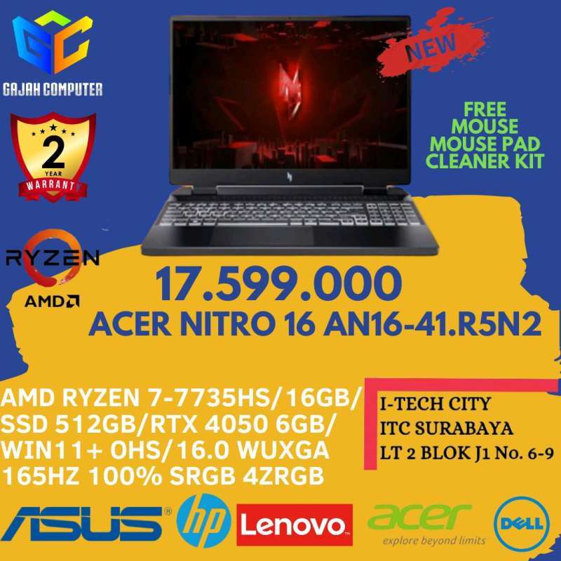 Jual Acer Nitro 16 An16-41.r5n2 Di Seller Gajah_computer - Kapasan ...
