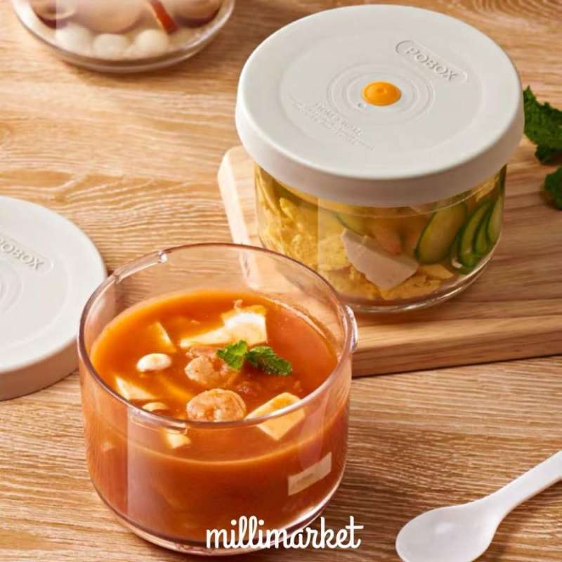 Jual Pobox Glass Container / Lunch Box Tempat Makan Kaca Wadah Mpasi ...